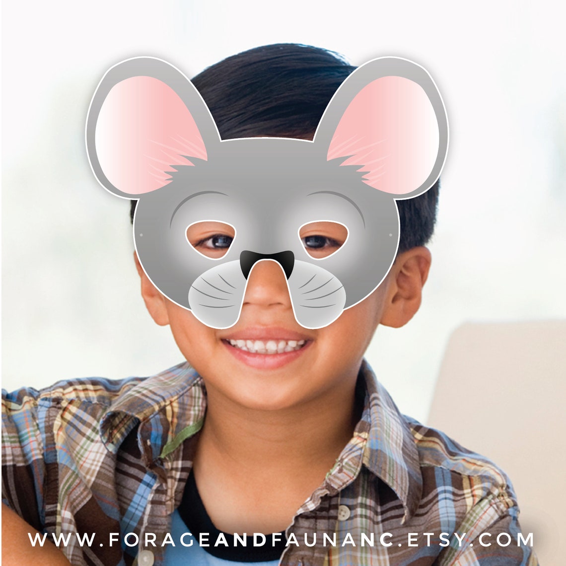 Mouse Printable Party Mask Gray Mouse Halloween Mask Party - Etsy
