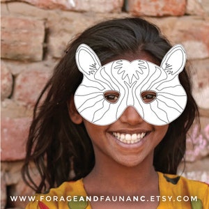 Zebra Mask Printable Coloring Book Page Photo Booth Props Halloween ...