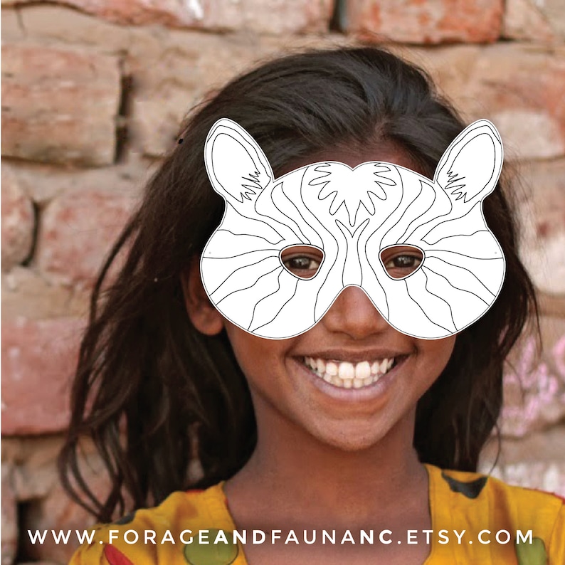 Zebra Mask Printable Coloring Book Page Photo Booth Props - Etsy