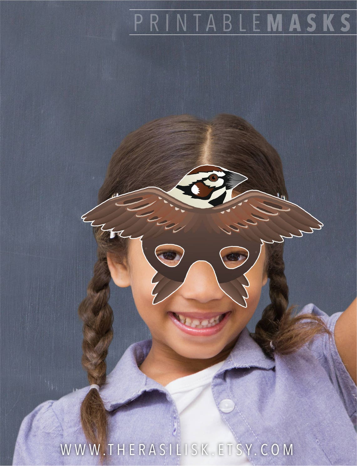 Printable Bird Mask Sparrow Printable Mask Animal Masks - Etsy