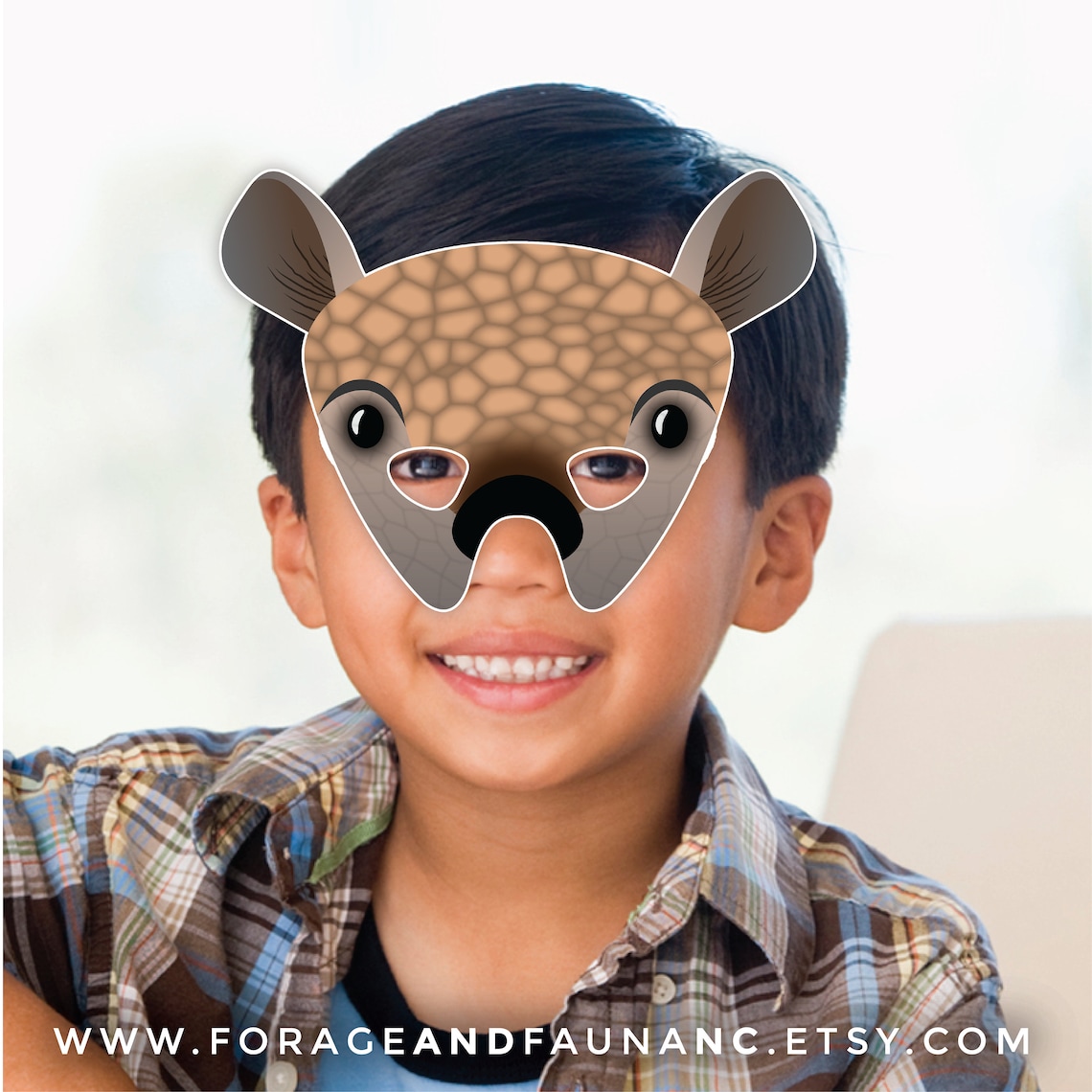 Armadillo Printable Animal Mask Tatu Turtle Rabbit Armored | Etsy