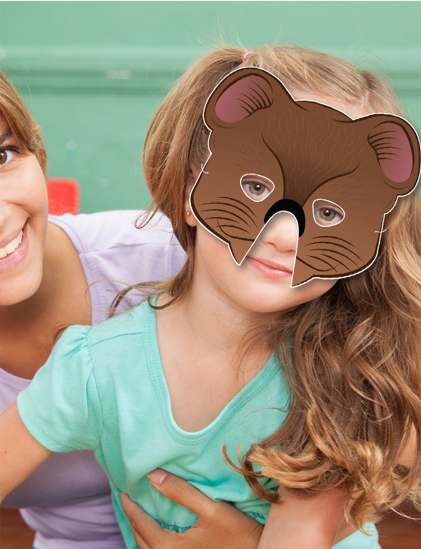 Weasel Ferret Printable Animal Party Mask, Brown Ferret Animal Mask ...