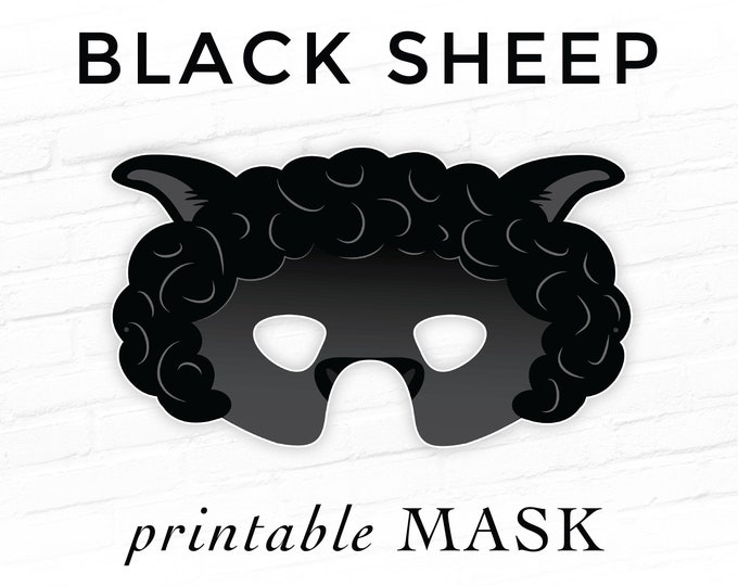 Sheep Mask Printable, Paper DIY for Kids and Adults. PDF Template ...