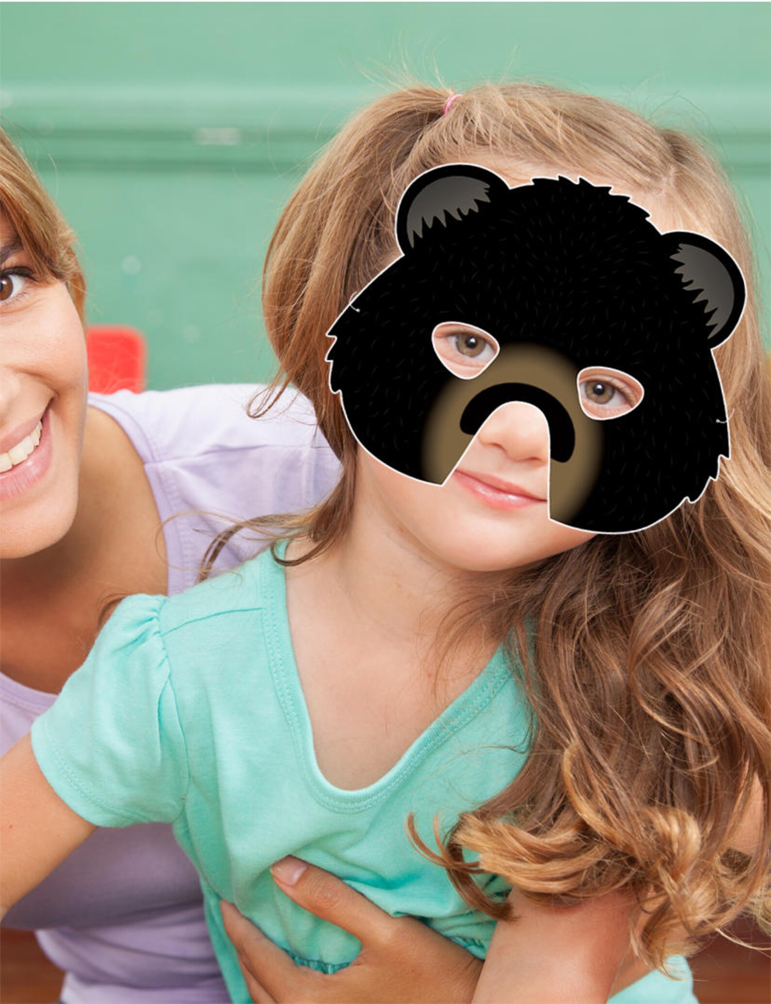 Black Bear Printable Animal Mask Woodland American Fairy Tale Cosplay ...