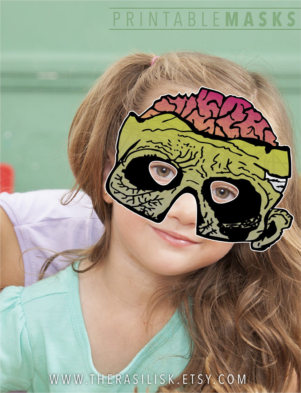 Halloween Mask, Zombie Printable Mask, Walking Corpse, Walker, Ghoul ...