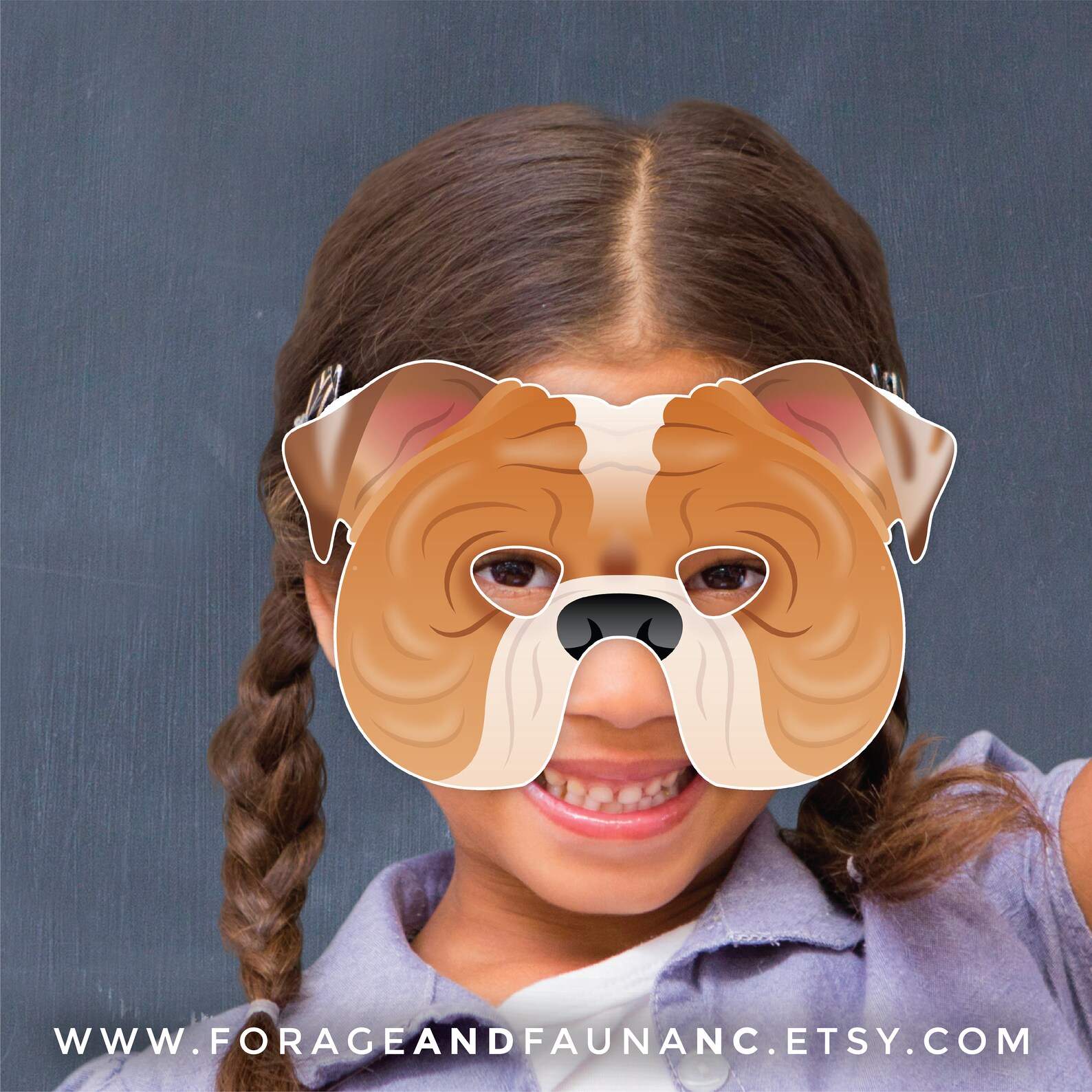 Bulldog Printable Halloween Mask American Bulldog English Bulldog ...