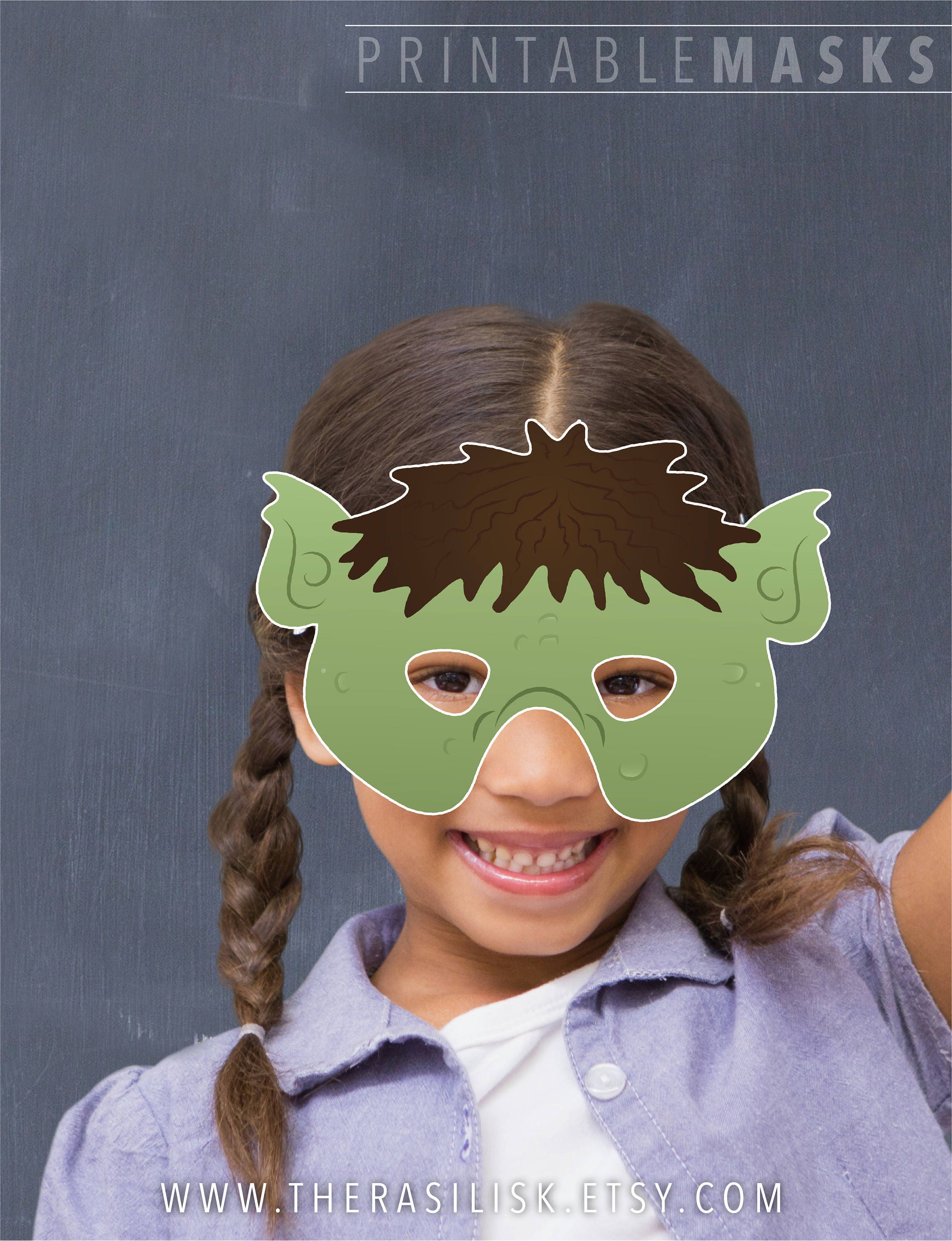 Halloween Mask Printable Mask Troll Mask Monster Mask Fairy | Etsy ...