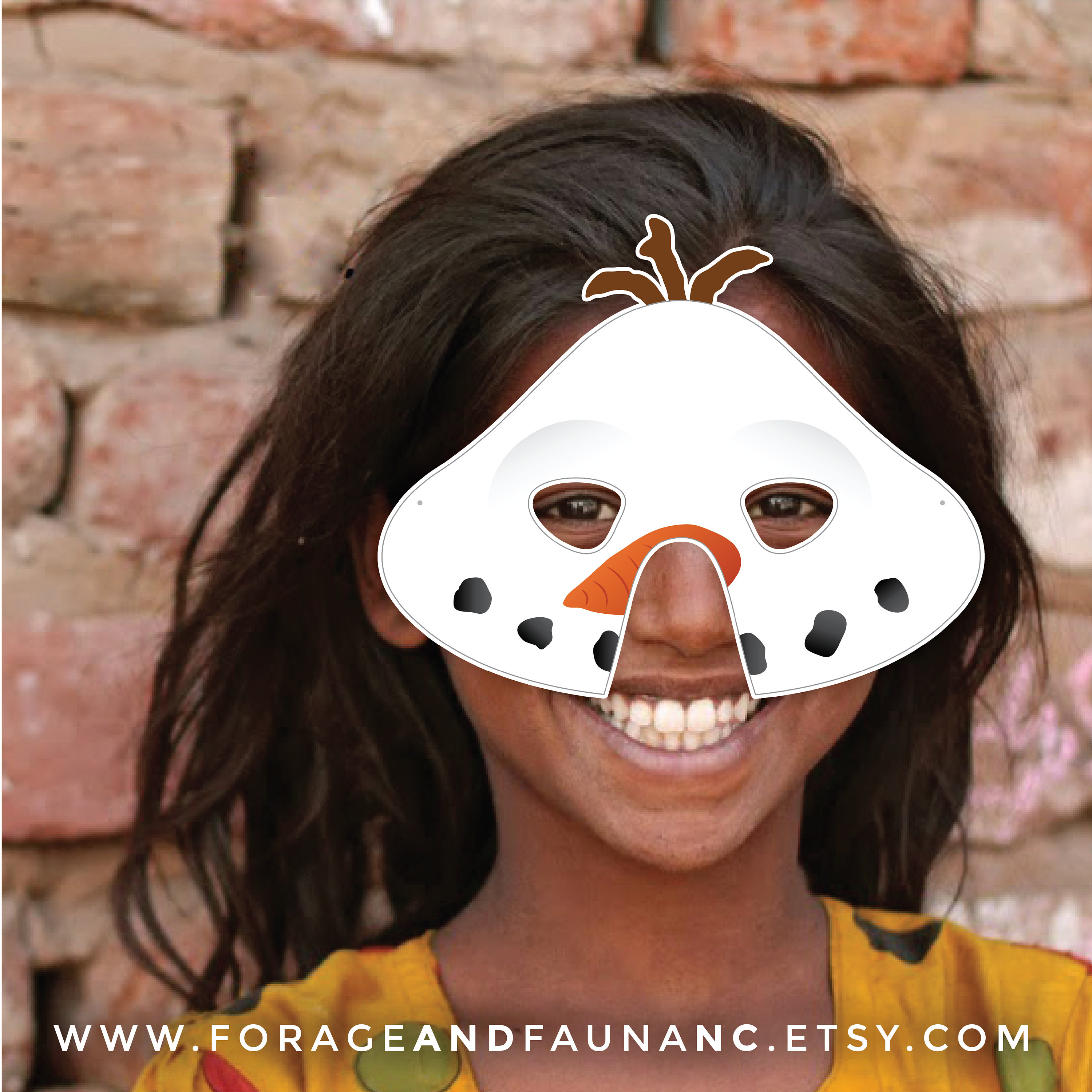 Snowman Printable Costume Face Mask Snow Man Cosplay Frosty | Etsy