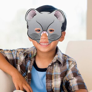 Ferret Weasel Printable Animal Party Mask Gray Ferret Animal - Etsy