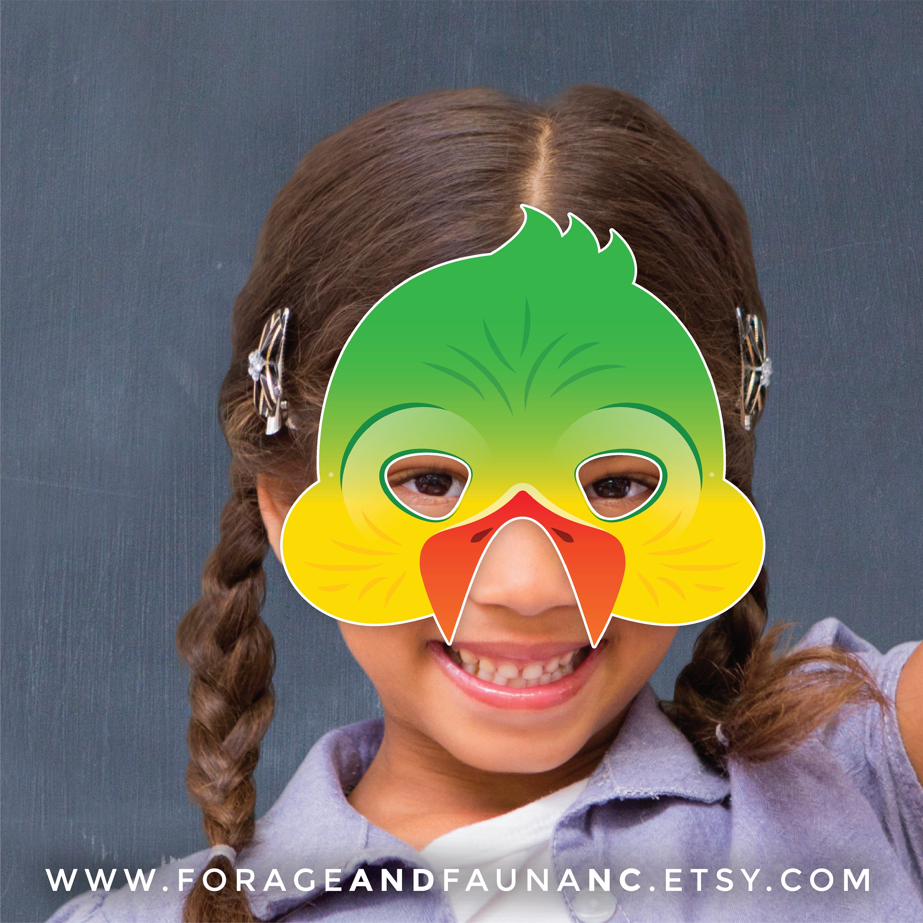 Parrot Printable Bird Mask Tropical Bird Budgerigar Budgie Macaw ...