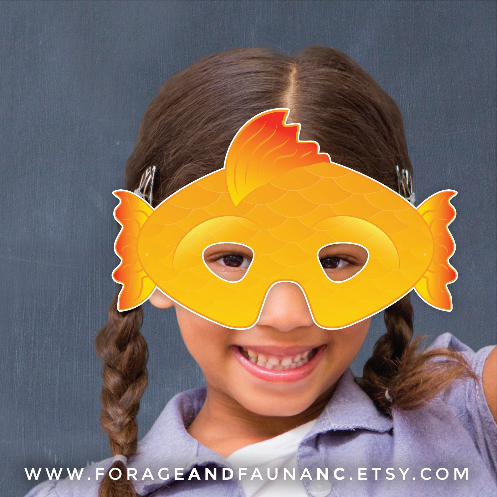 Goldfish Printable Sealife Mask Ocean Life Fish Cartoon | Etsy UK