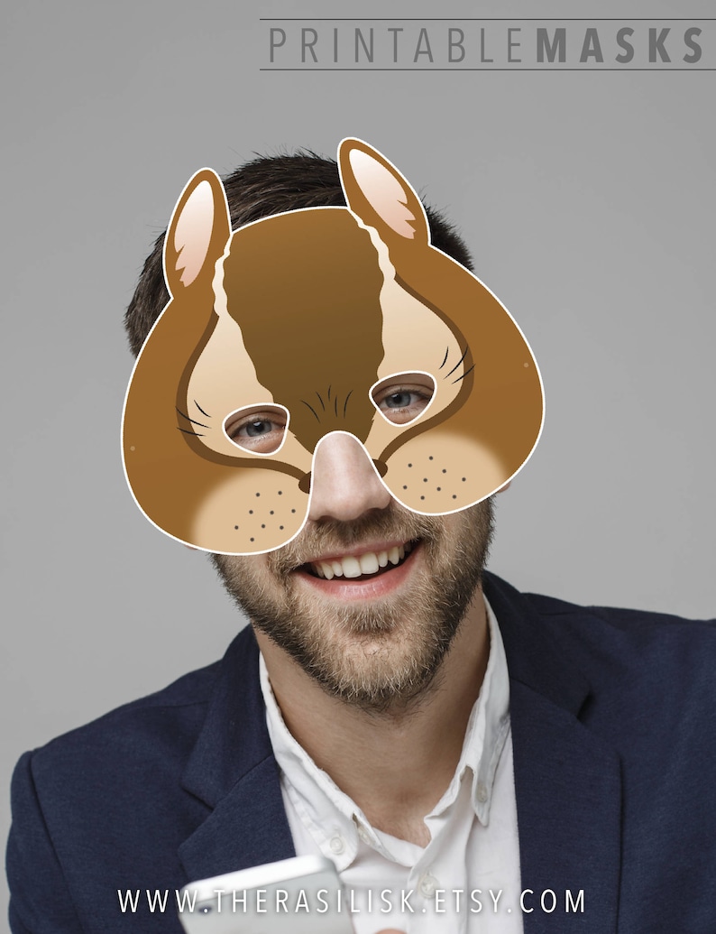 Printable Mask Halloween Animal Mask Chipmunk Mask Alvin - Etsy
