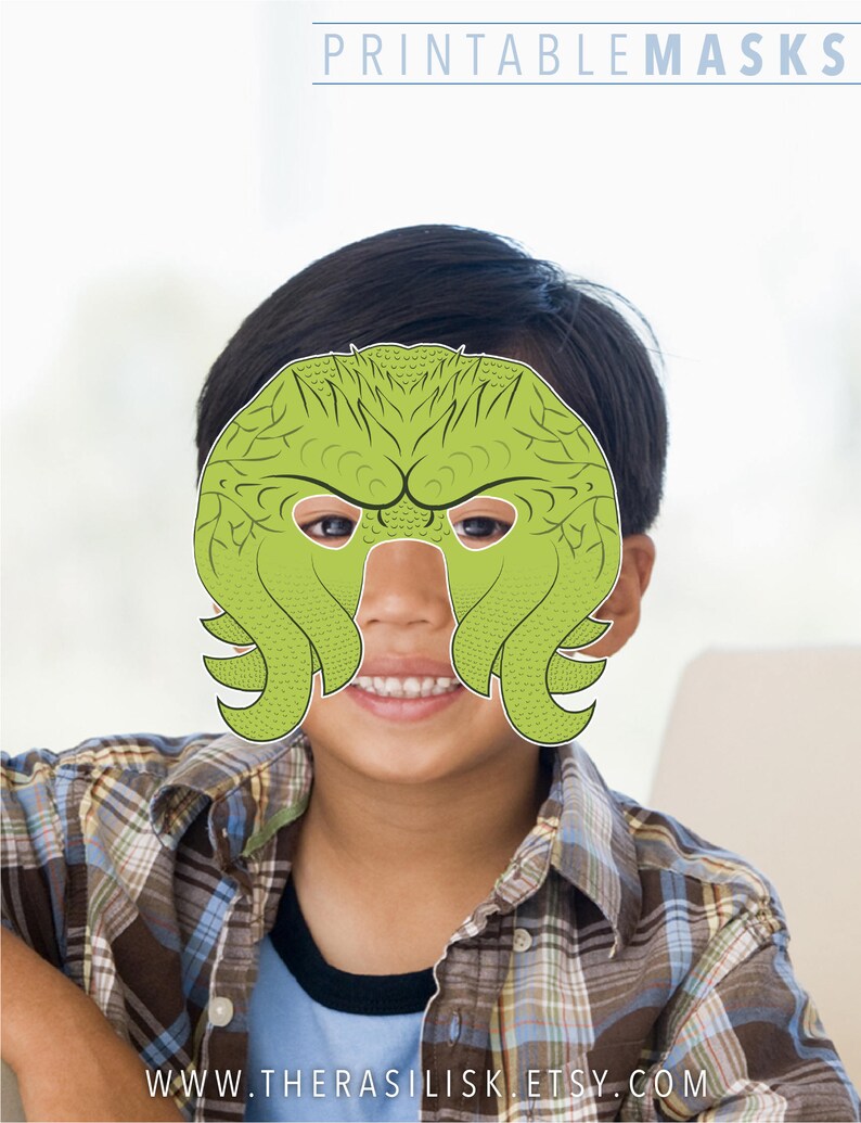 Halloween Mask, Printable Mask, Cthulhu Mask, Cthulu, Tentacle Monster ...
