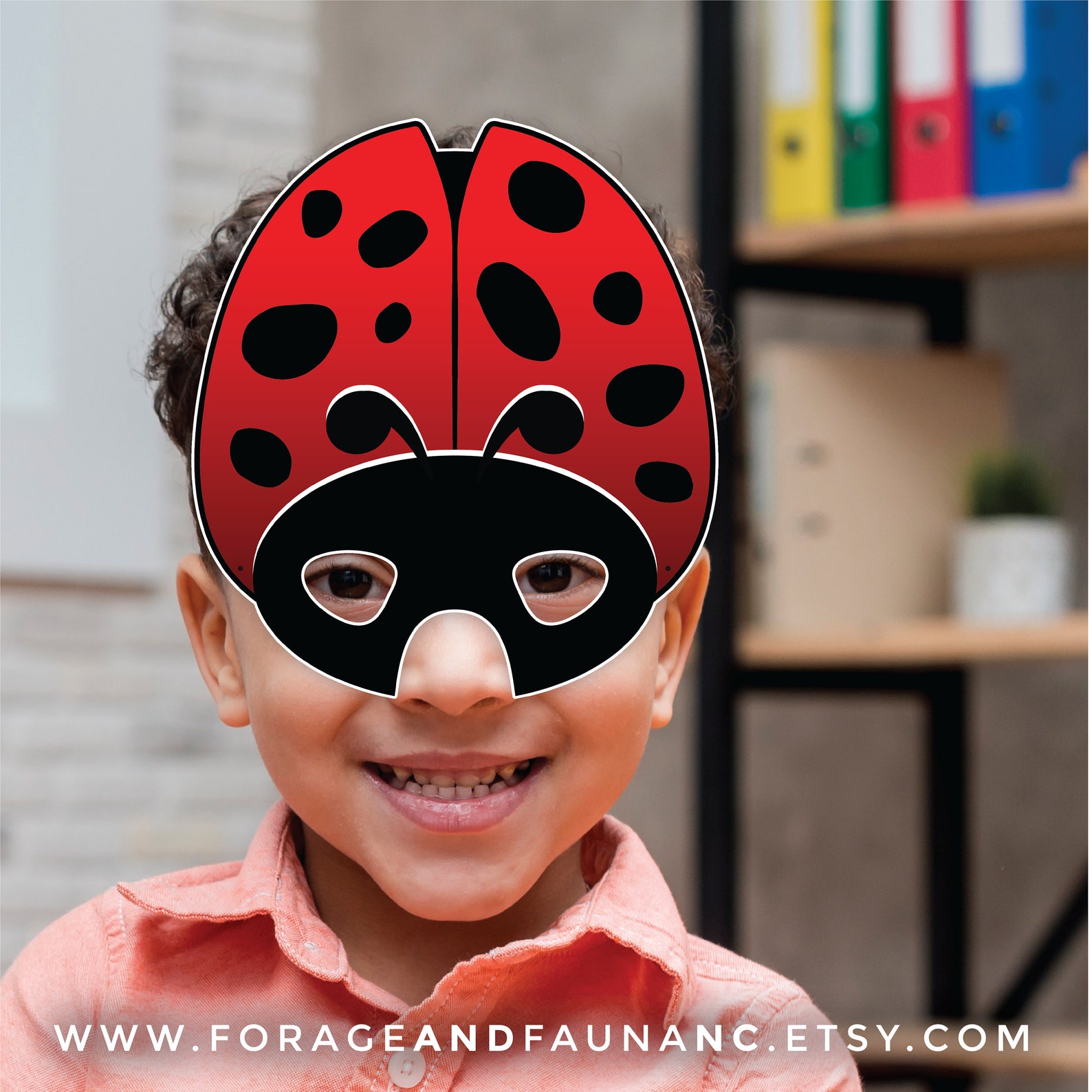 Ladybug Printable Insect Mask Ladybird Red Beetle Printable Costume ...