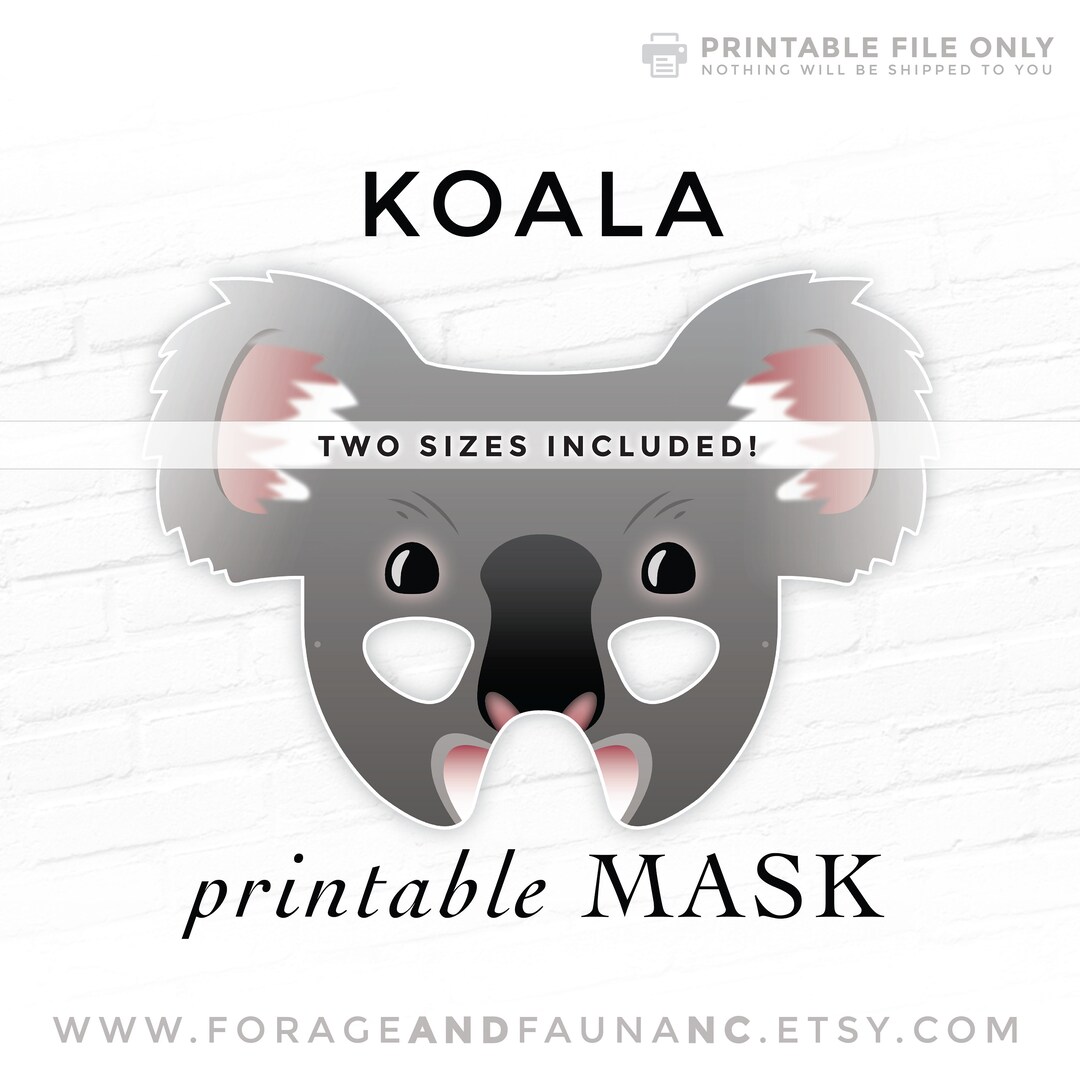 Printable Koala Bear Mask Australian Animals Cute Masks for Kids ...