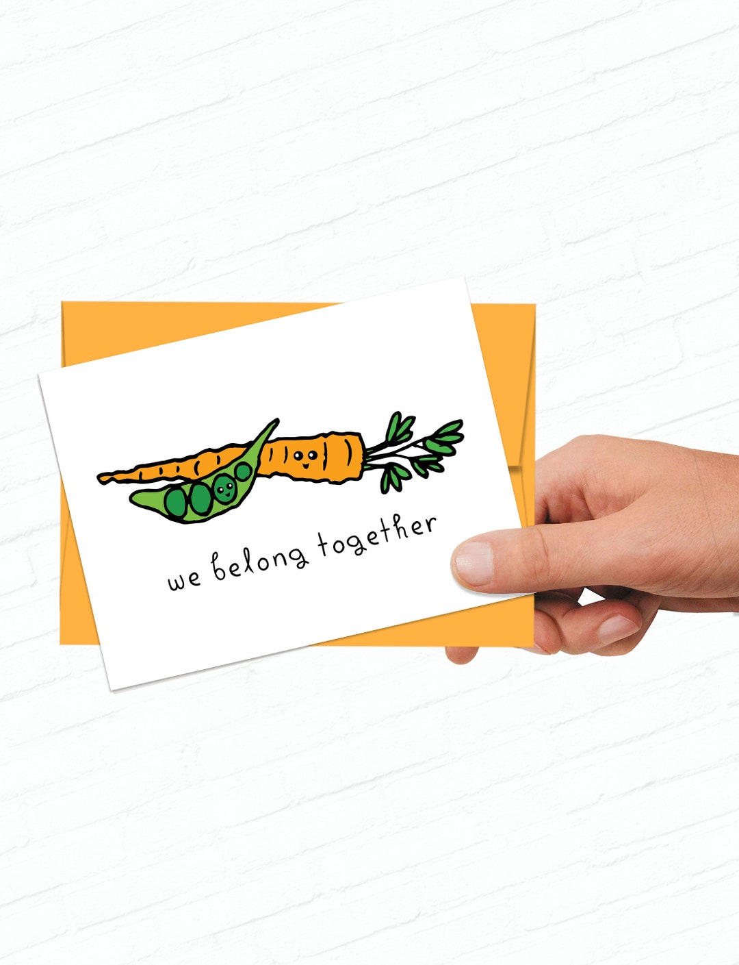 Printable Cute Valentines Day Card, Peas and Carrots, We Belong ...