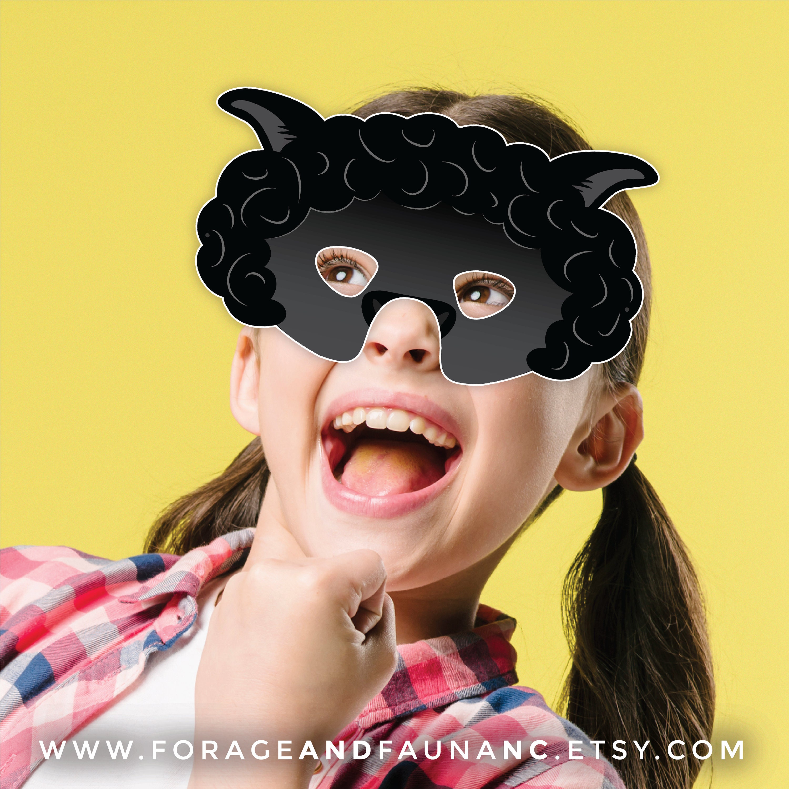 Black Sheep Printable Mask Living Nativity Easter Printable Lamb Black ...