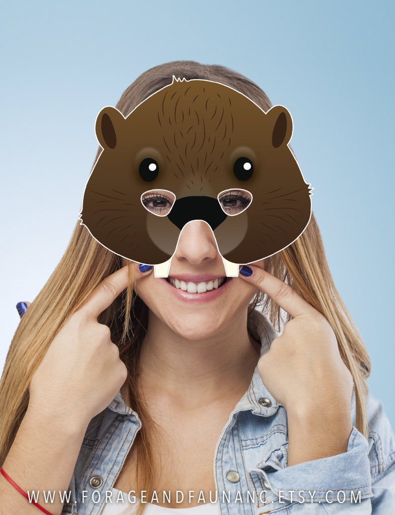 Groundhog Printable Mask Groundhog Day Beaver Mask - Etsy