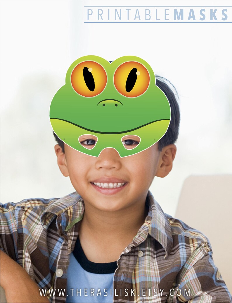 Printable Mask Halloween Mask Animal Mask Frog Mask Green - Etsy