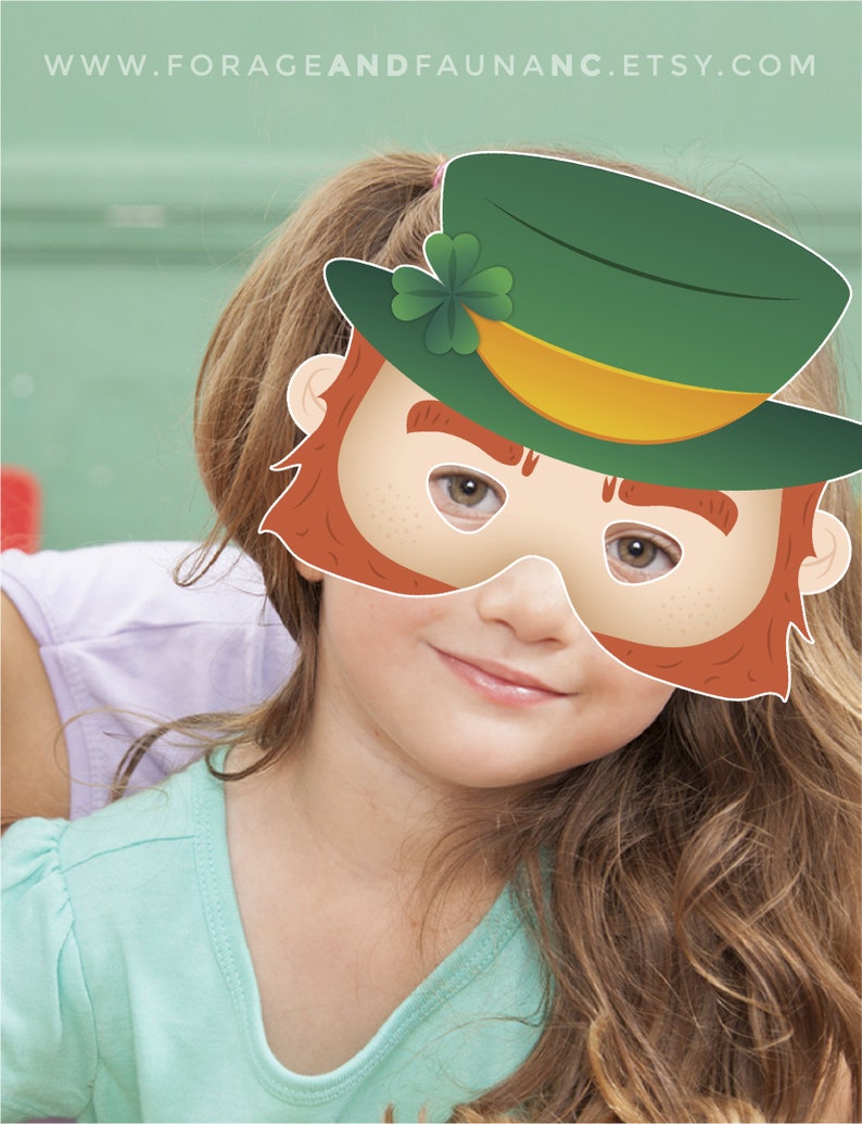 Leprechaun St Patty's Day Mask Printable Mask St Patricks Day Party ...