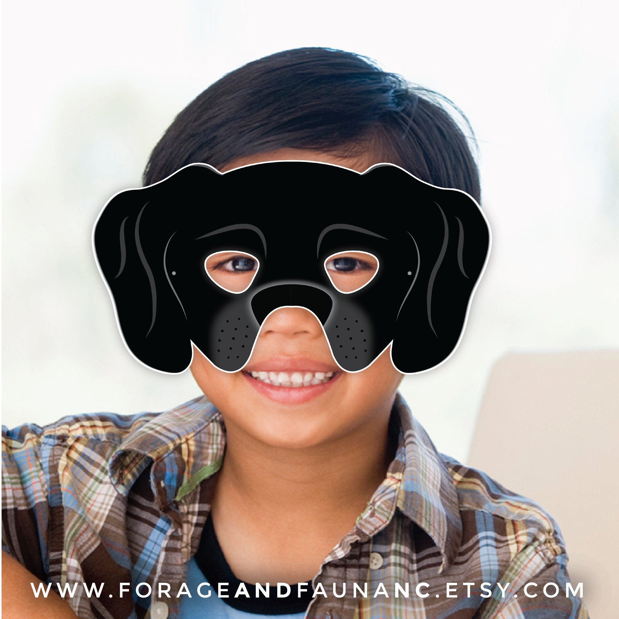 Black Labrador Great Dane Printable Dog Mask Black Lab Hound | Etsy