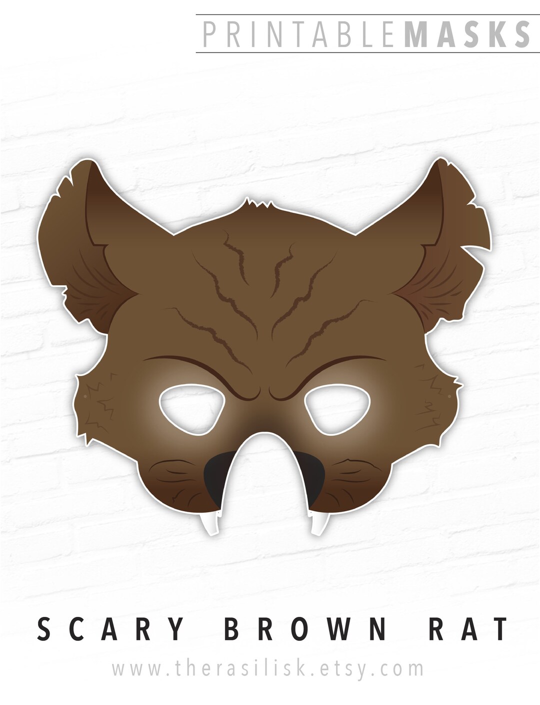 Scary Brown Rat Printable Costume Sewer Rat Rodent Printable - Etsy