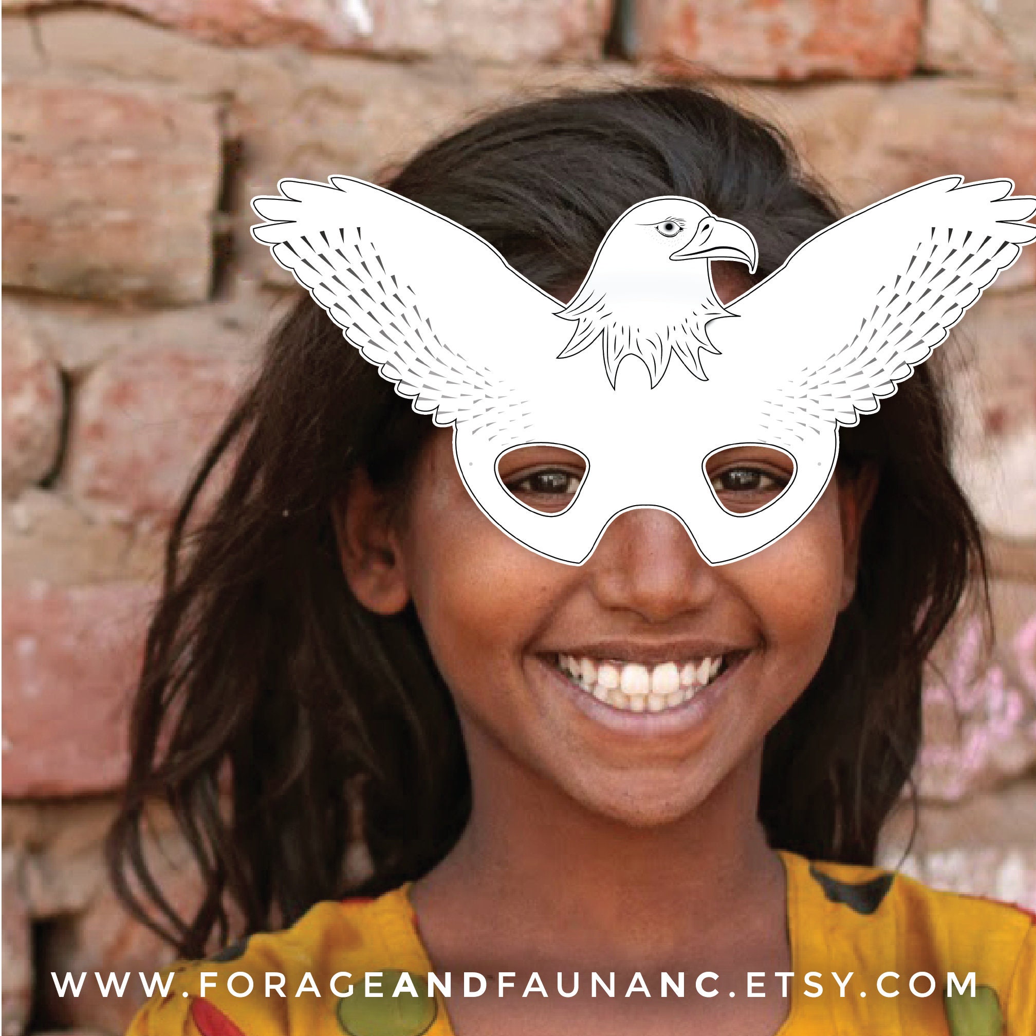 Coloring Fun Bald Eagle Mask Activity Eagle Mask Bird Mask Birthday ...