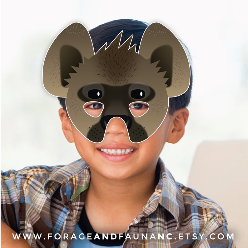 Hyena Costume Printable Mask Party Halloween Mask Printable Animal Mask ...