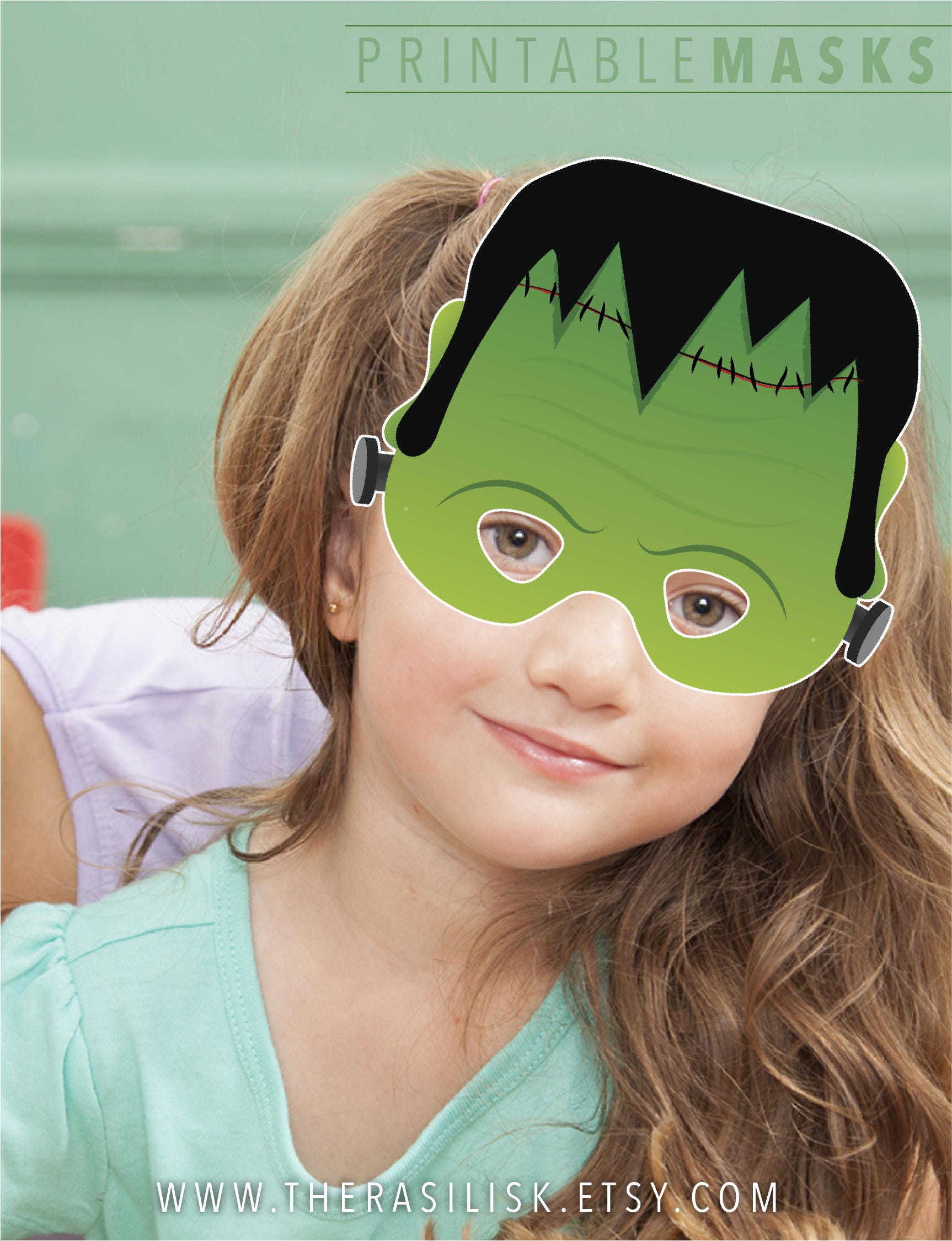 Halloween Mask Frankenstein Printable Mask Monster Mask - Etsy Australia