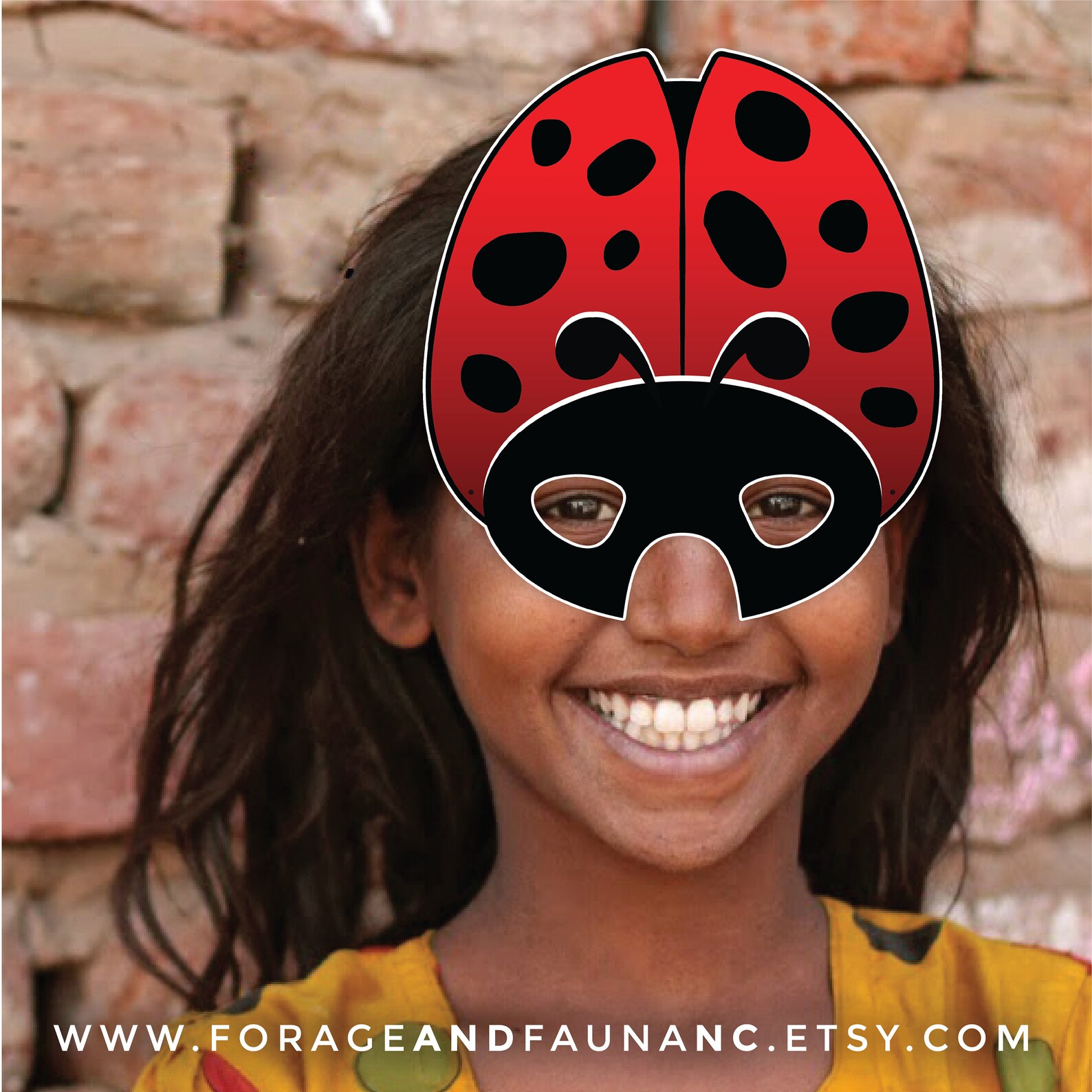 Ladybug Printable Insect Mask Ladybird Red Beetle Printable - Etsy