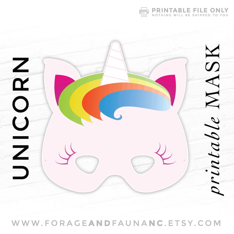 Unicorn Fairy Tale Magic Horse Printable Halloween Masks DIY - Etsy