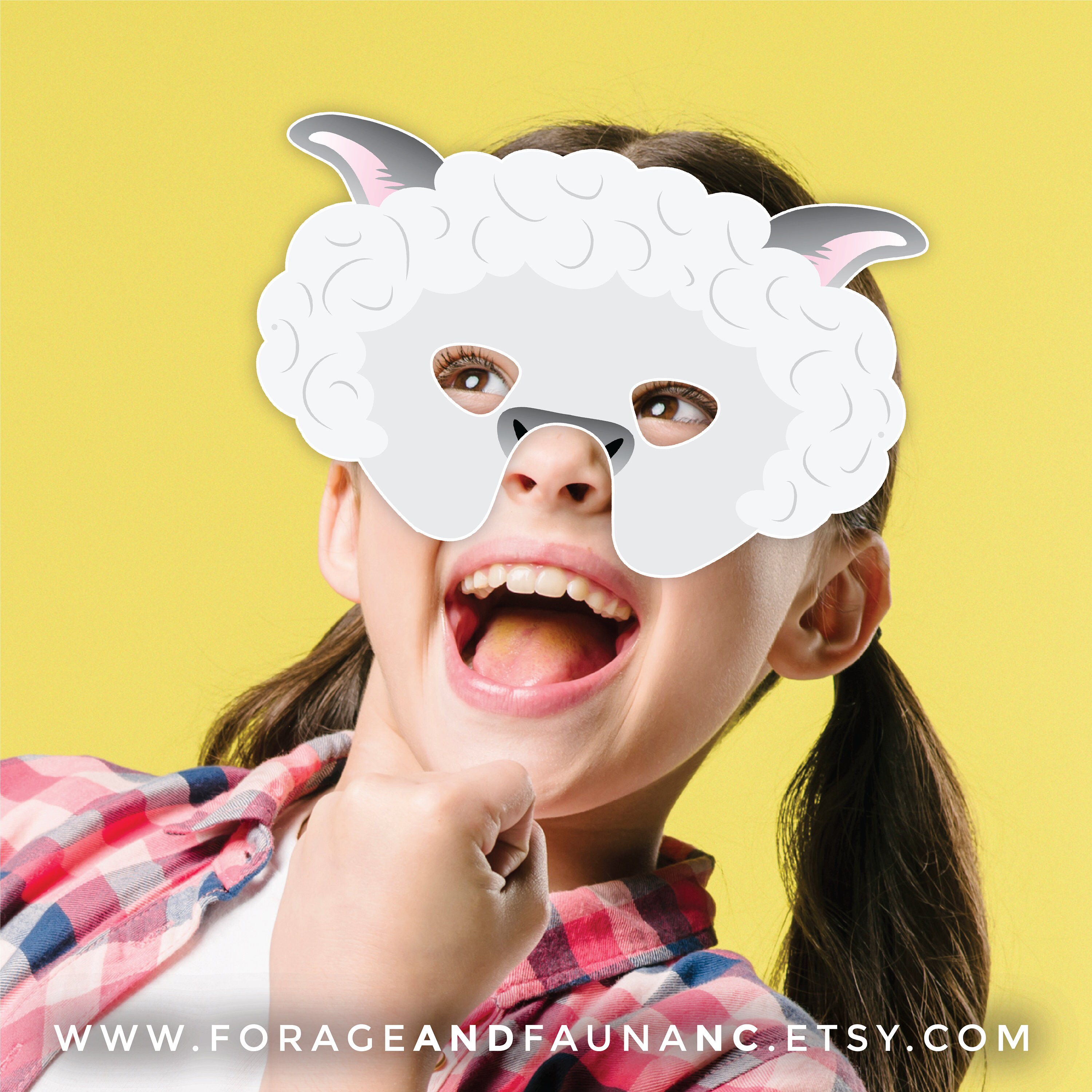Printable White Sheep Mask Easter Mask Lamb Chop Lanolin Bo White Sheep ...