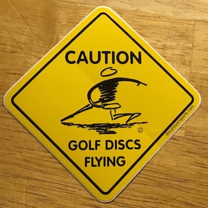 Disc Golf Caution Sticker - Etsy