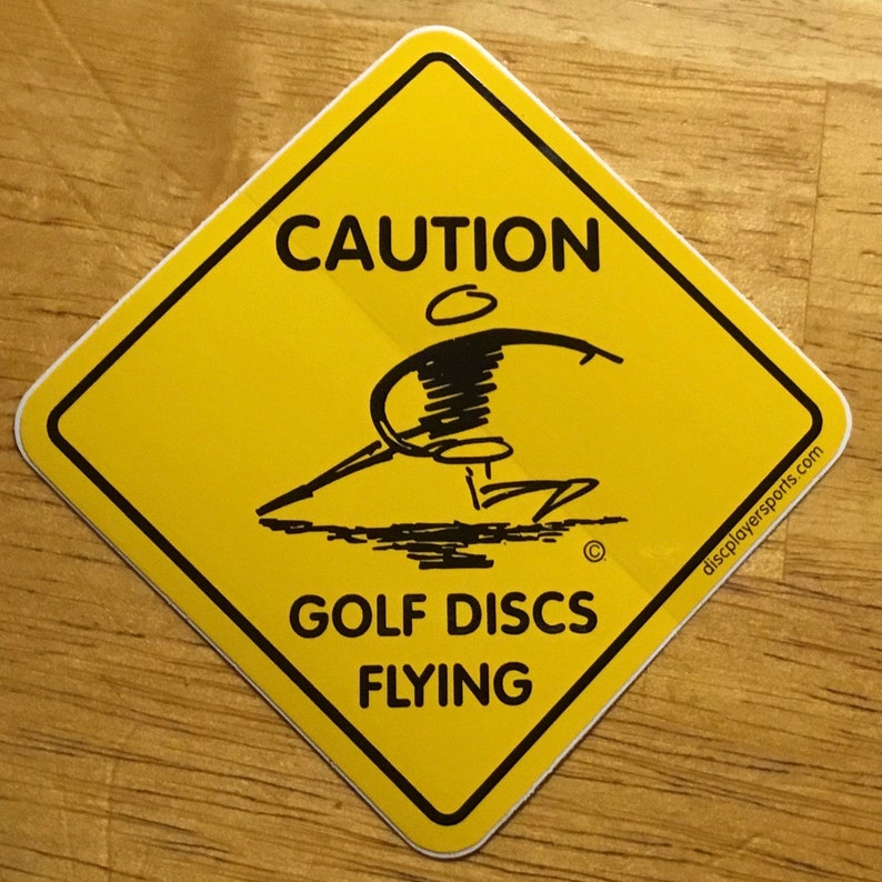 Disc Golf Caution Sticker - Etsy