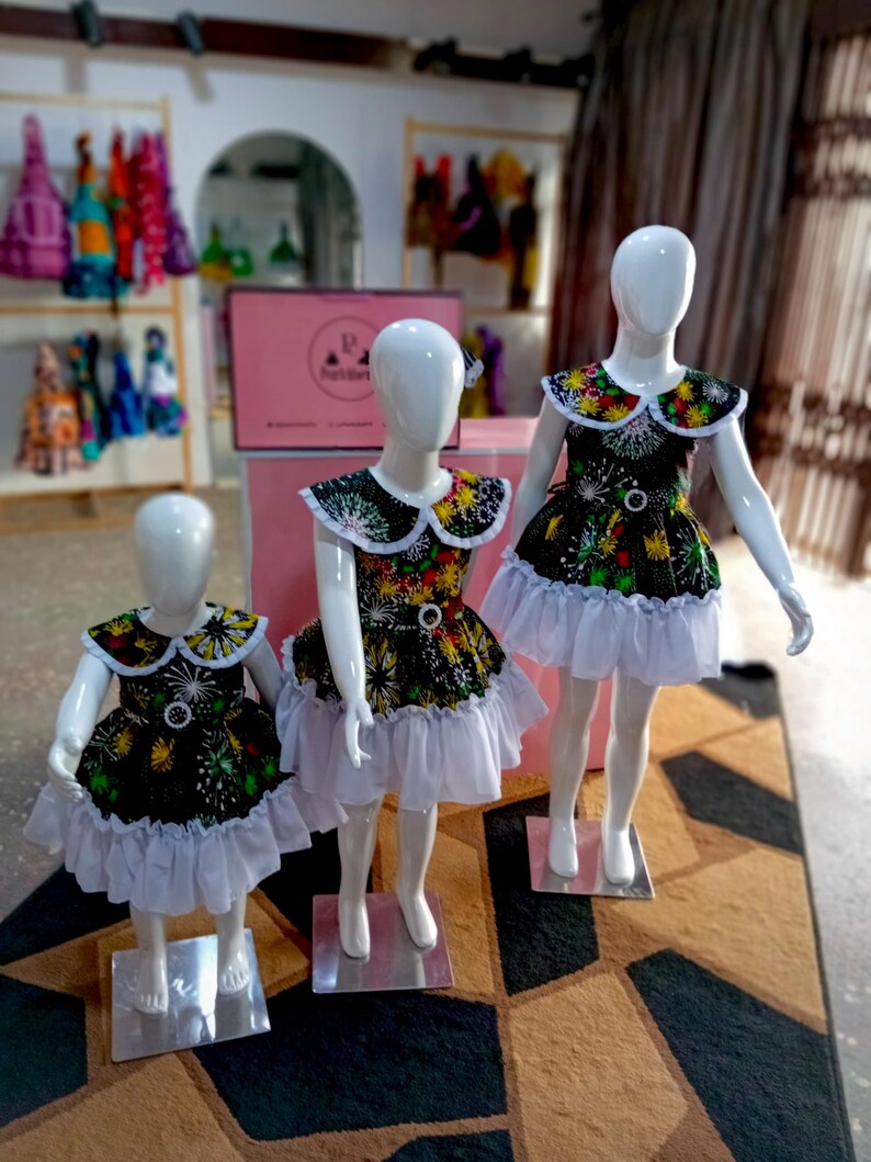 Girls Ankara Party Outfit • Firework Print African Clothing • Birthday ...