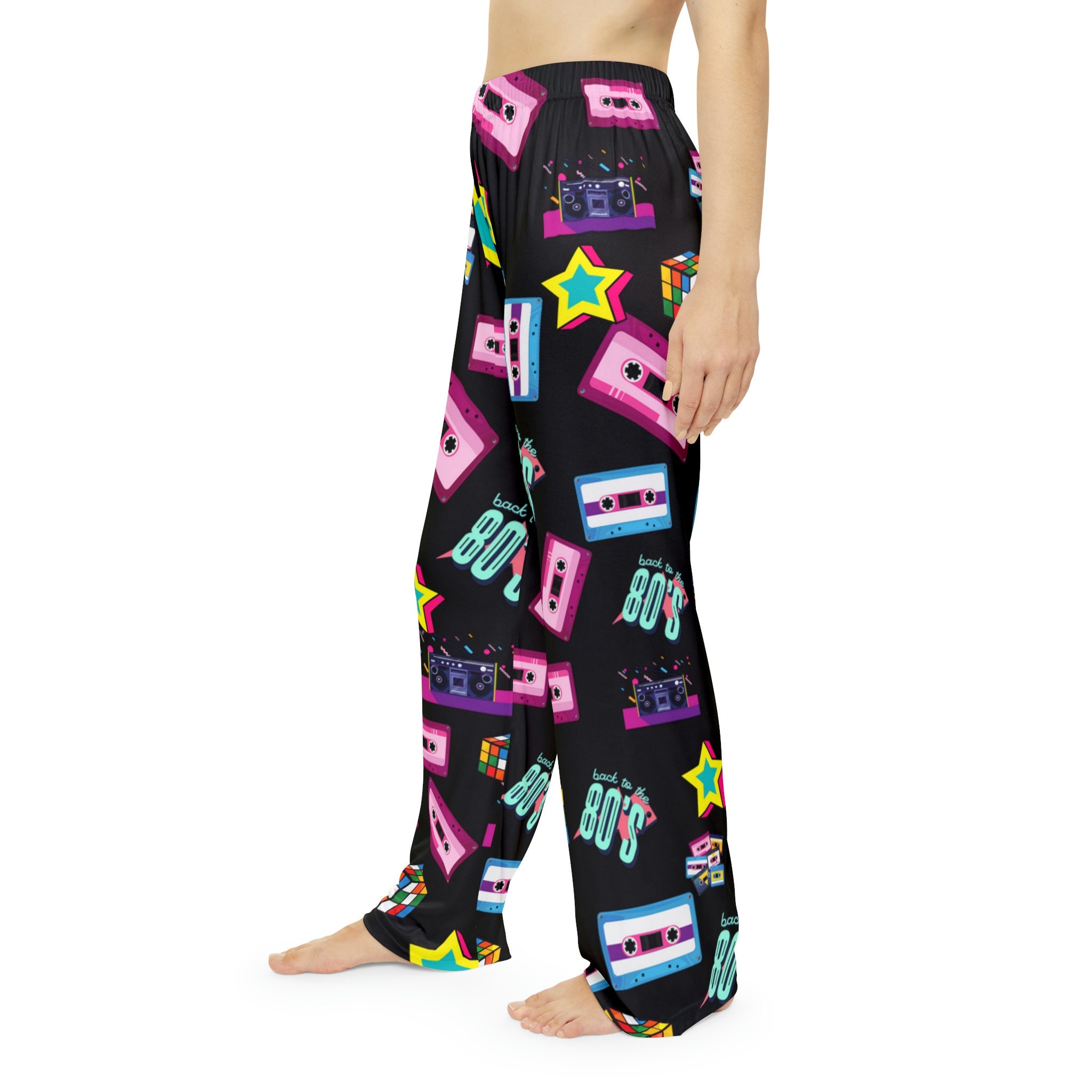 80's Nostalgia Fun Retro Pj Pants, Cassette Tapes Rubics Cubes, Novelty ...
