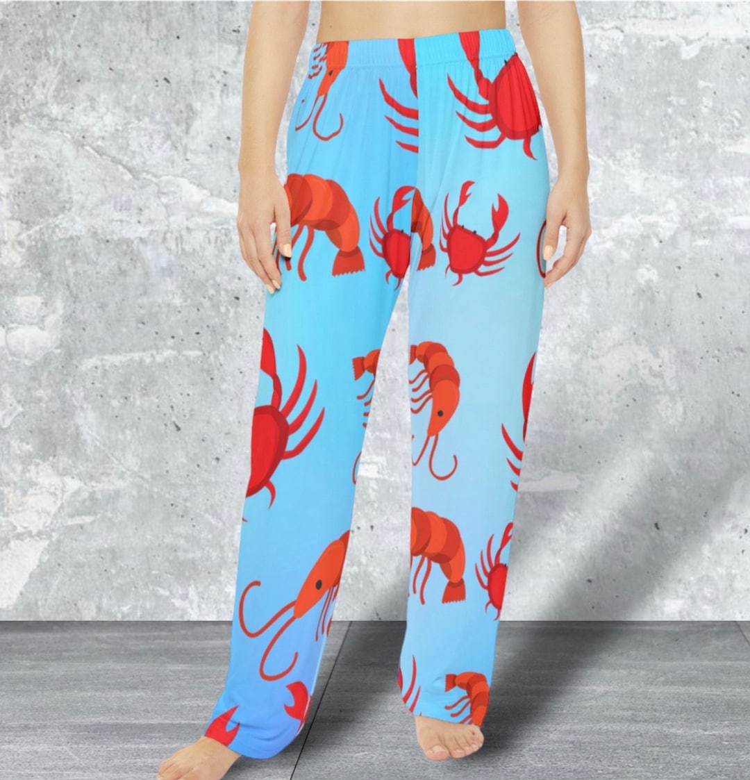 Ladies Crab and Shrimp Pajama Pants, Sea Life Pj Pants, Cute Ladies ...