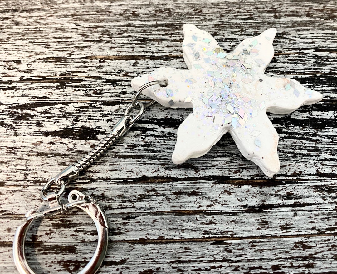 Polymer Clay Snowflake Keychain, Bag Accessories, Purse Decor ...