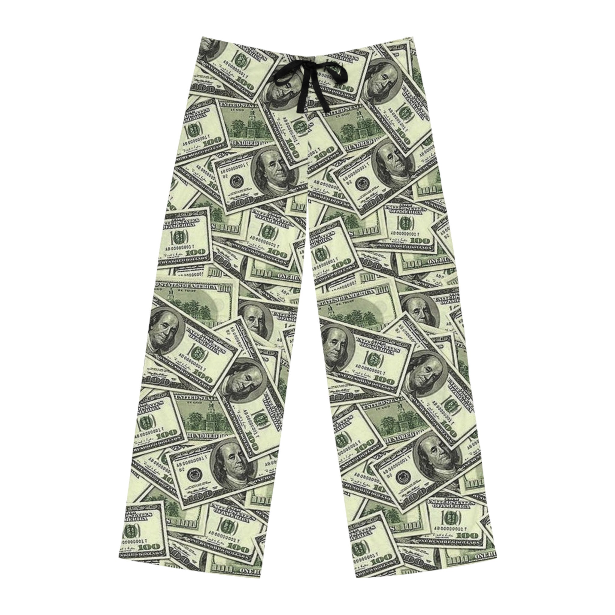 Men's Money Print Pajama Pants, Hundred Dollar Bills Pj Bottoms, Gift ...