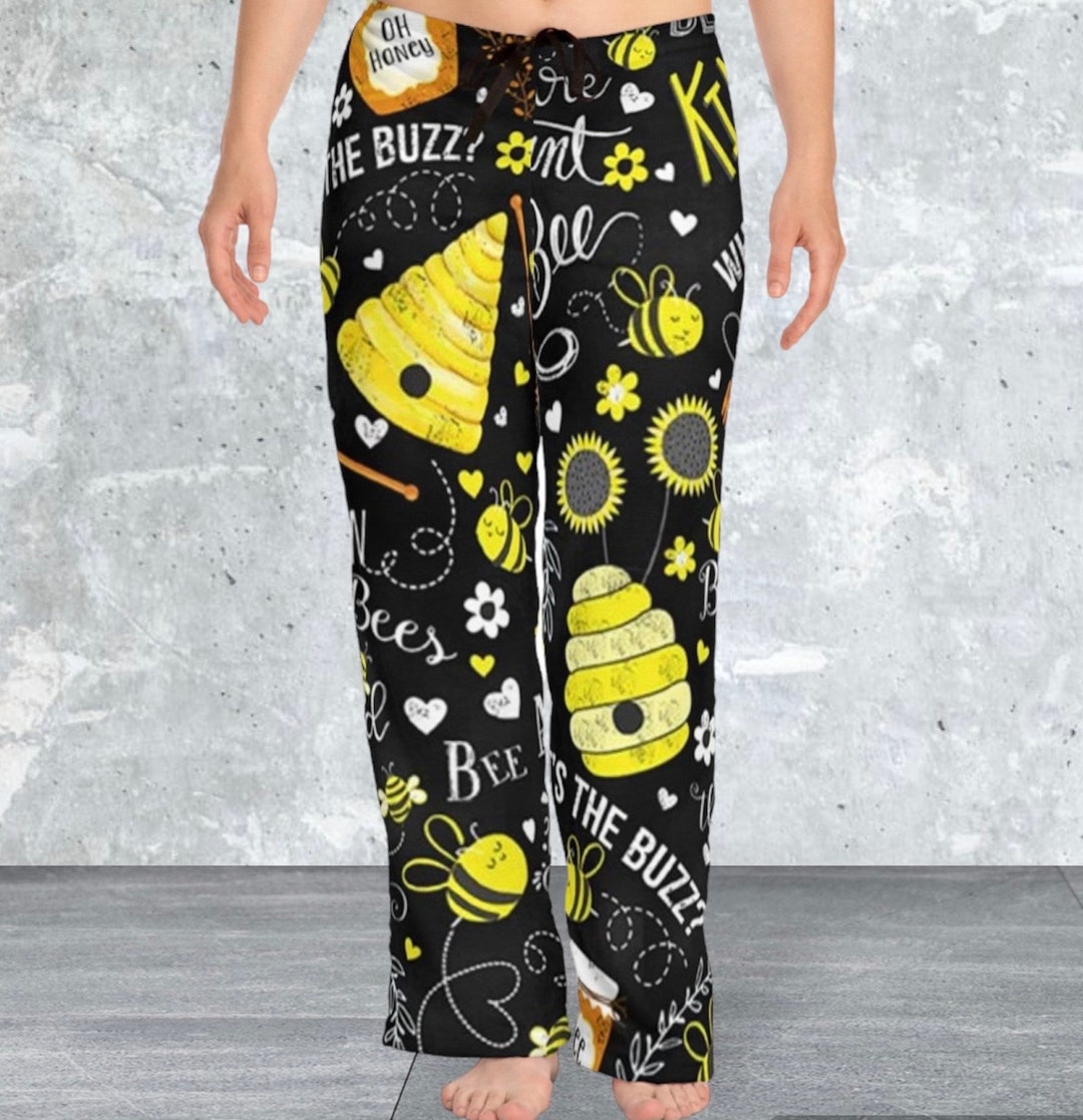 Women's Pajama Pants Bee and Honey, Bee Keeper Pjs, Ladies Novelty Pj ...