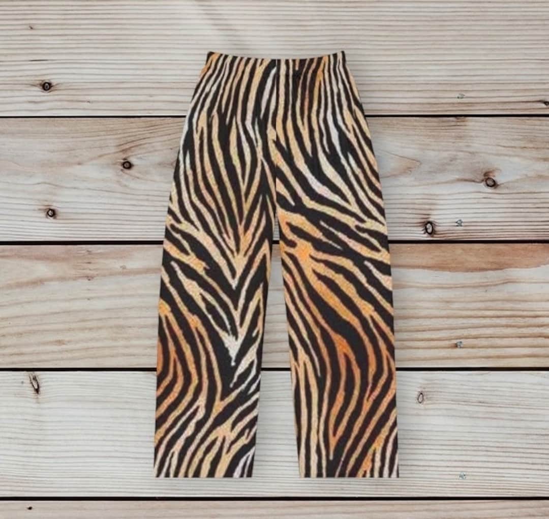 Ladies Tiger Print Pajama Pants, Glam Tiger Pj Pants, Novelty Pj ...