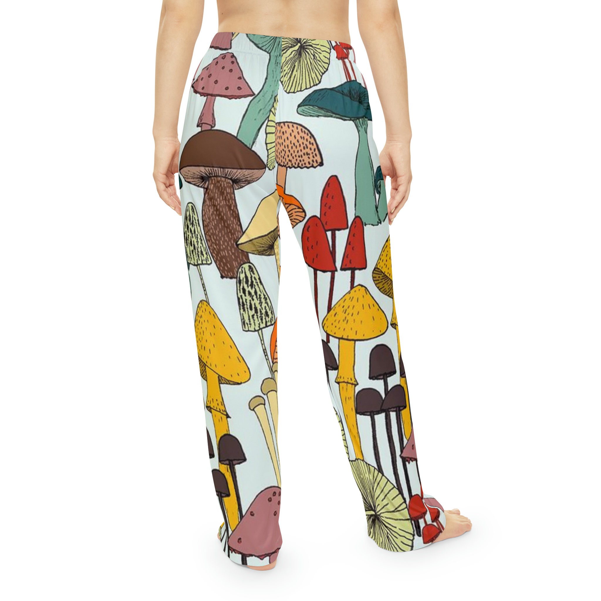 Ladies Pajama Pants Groovy Mushrooms, Mushroom Novelty Pj Bottoms, Gift ...