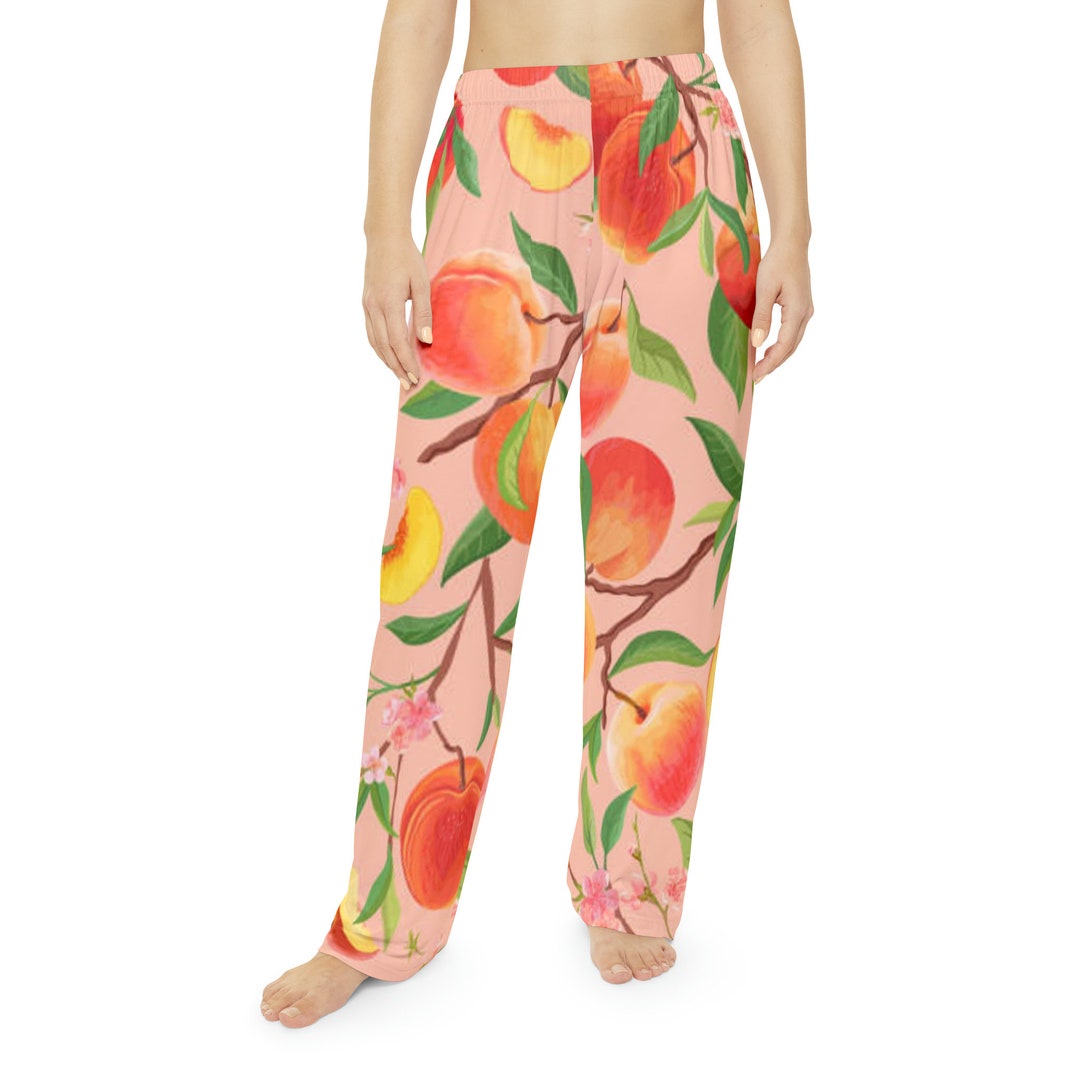 Ladies Peaches Pj Bottoms, Peach Loungewear, Womens Pjs, Novelty Pj ...