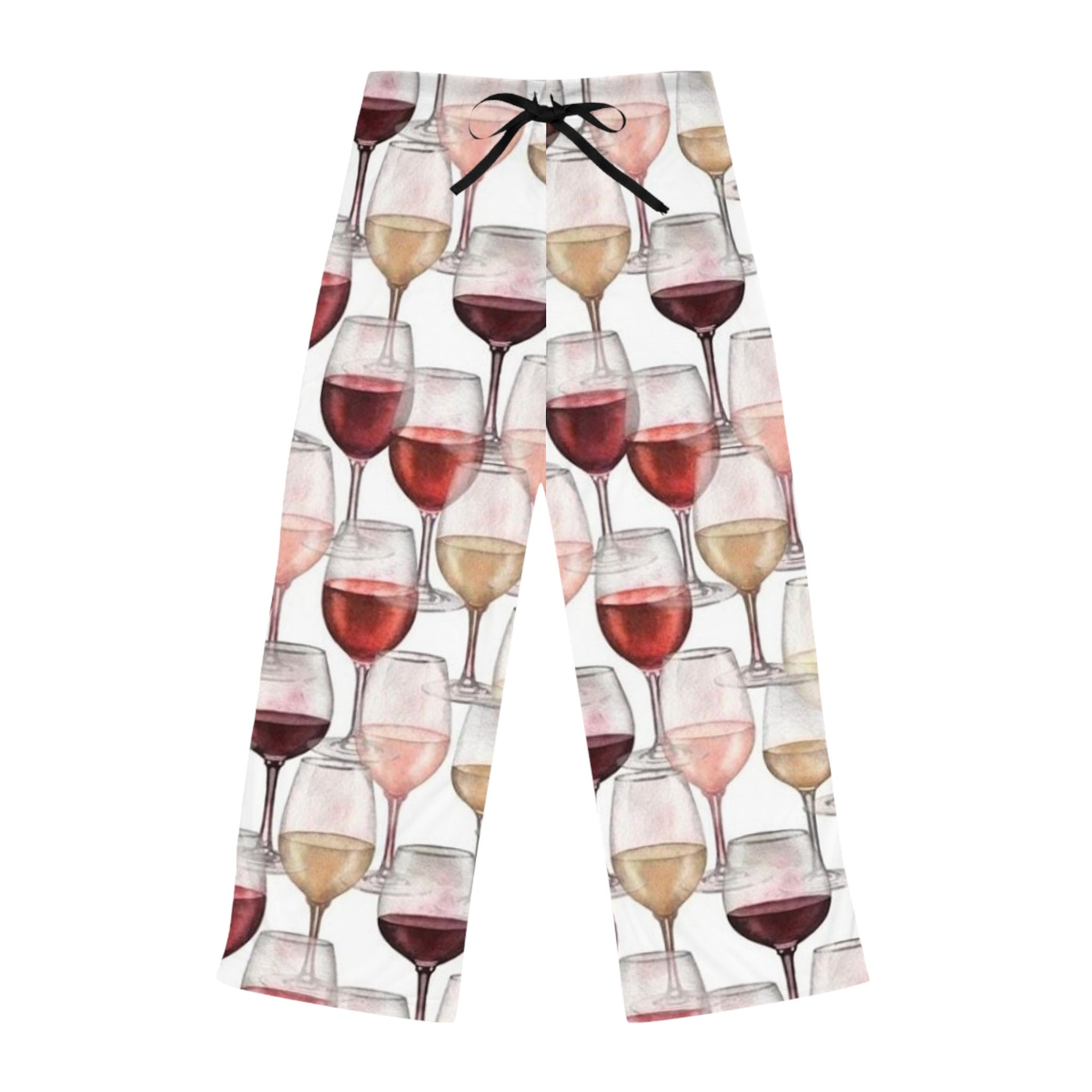 Ladies Pajama Pants Wine Glasses, Wine Lovers Pjs, Ladies Novelty Pj ...