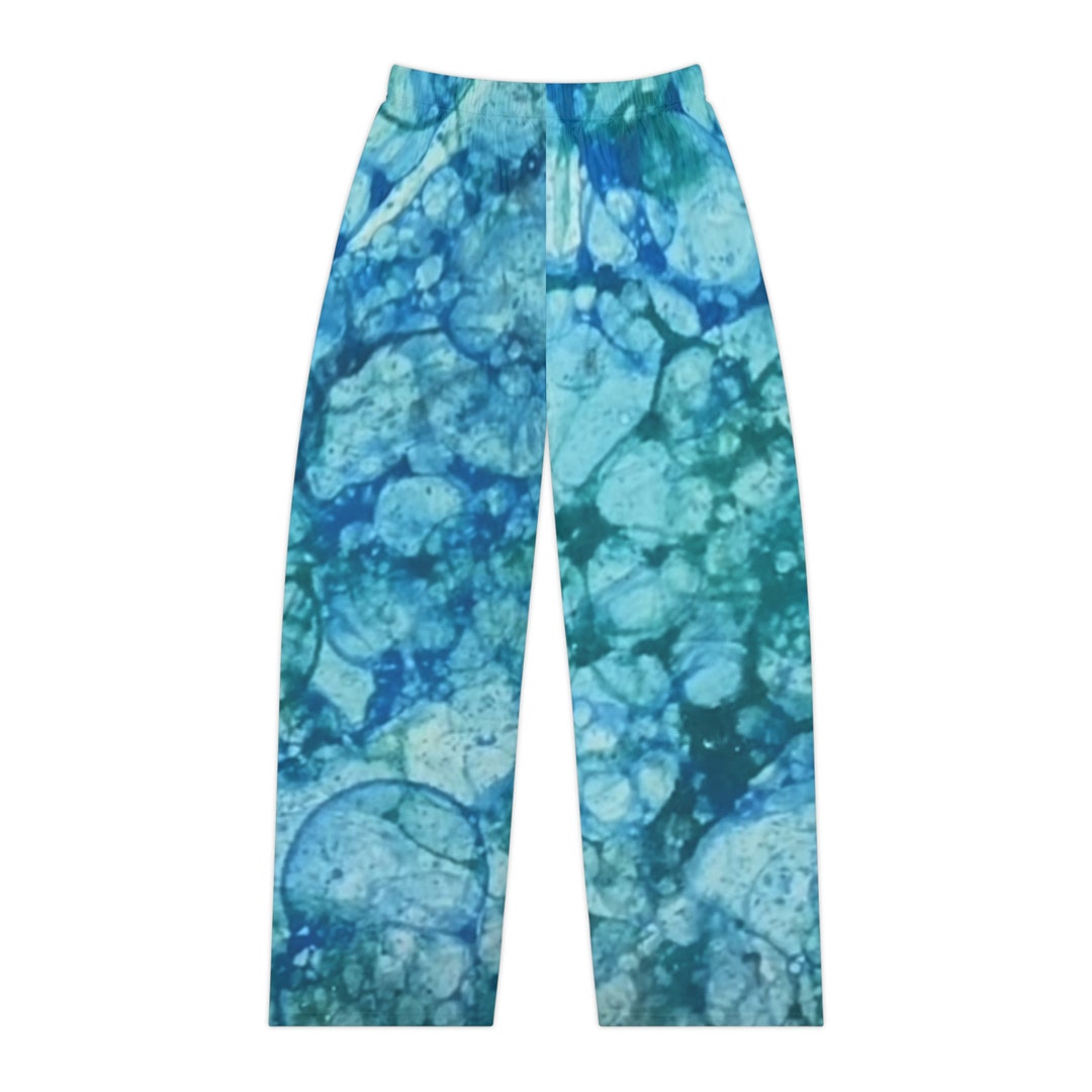 Blue Bubbles Pj Pants, Women Ladies Pj Pants, Pretty Blue Lounge Pants ...
