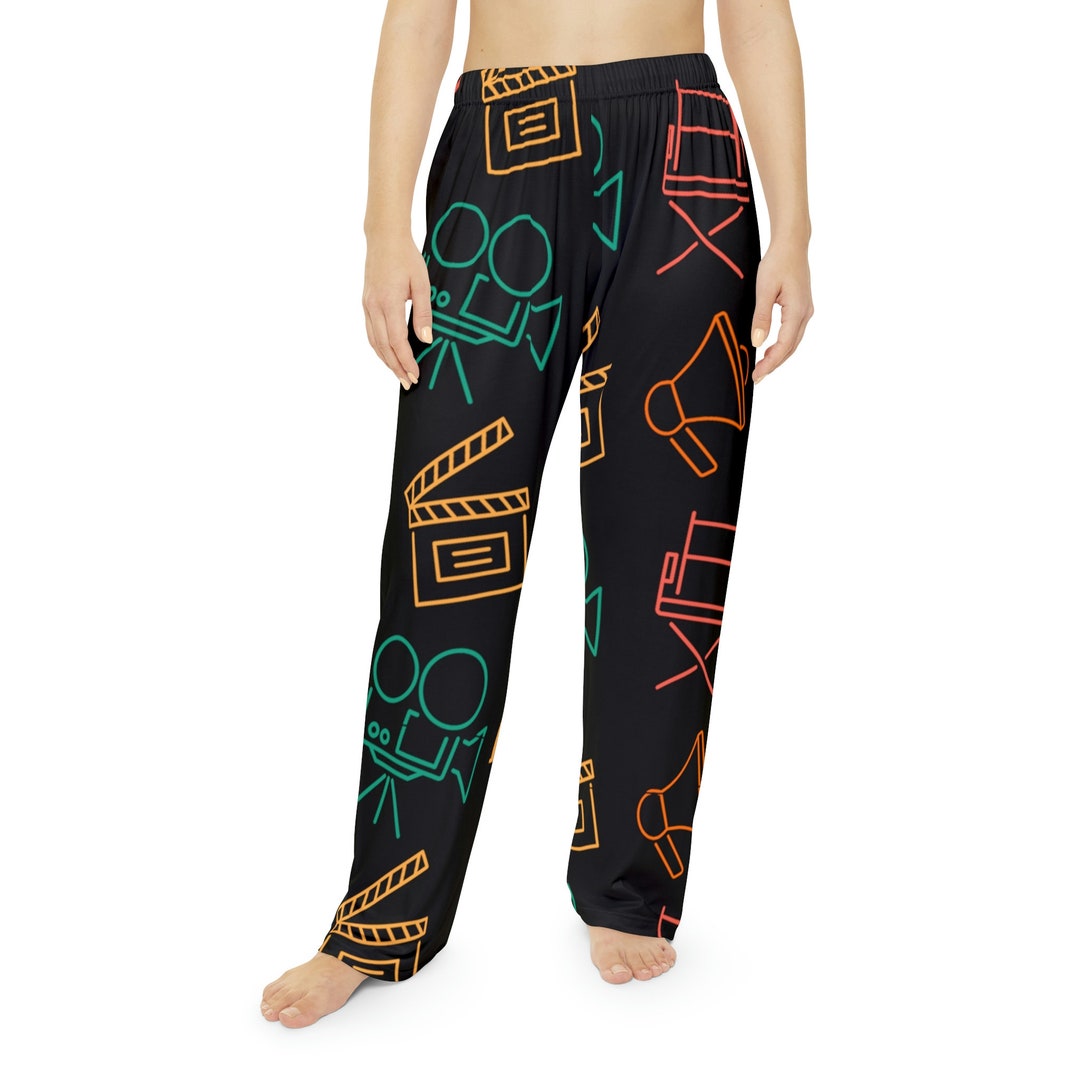 Ladies Movie Projector Pj Bottoms, Hollywood Themed Loungewear, Summer ...