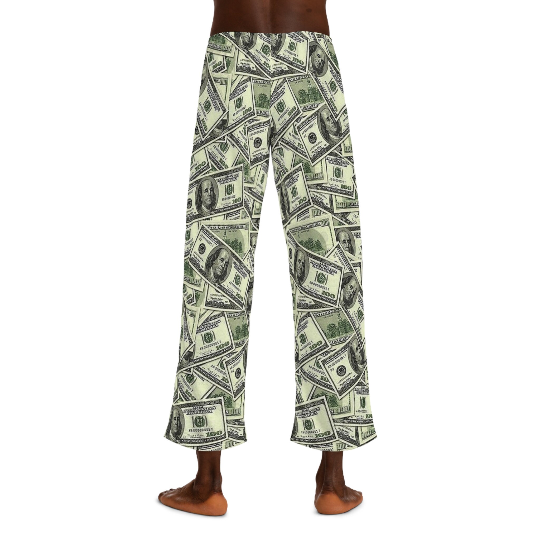 Men's Money Print Pajama Pants, Hundred Dollar Bills Pj Bottoms, Gift ...