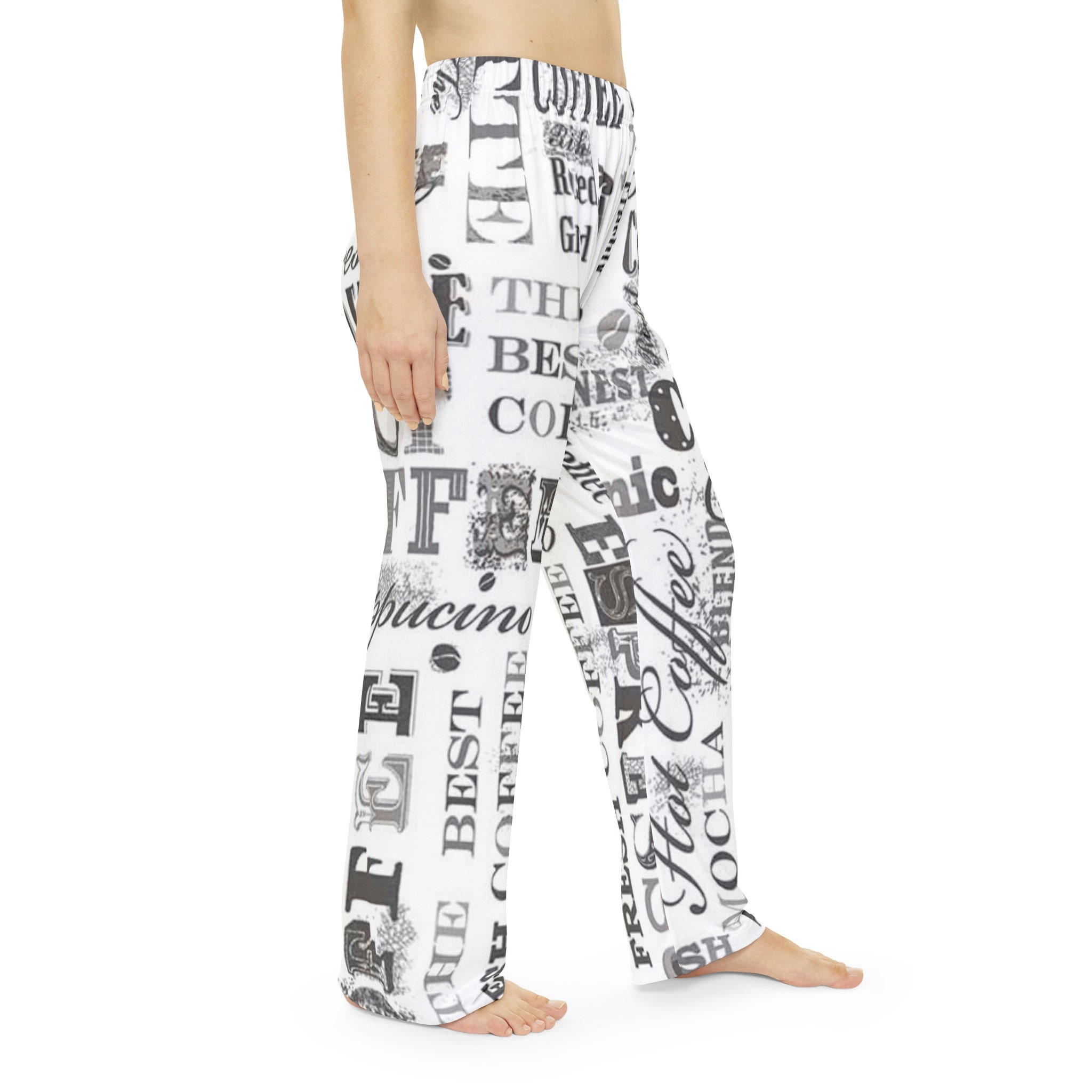 Women's Coffee Themed Pajama Pants, Coffee Lovers Pj Bottoms, Coffee ...