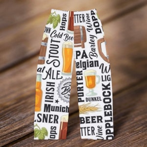 Men's Pajama Pants Beer Theme, Beer Lovers Pj Pants, Beers Pattern ...