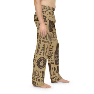Men's Pajama Pants Beer Theme, Beer Lovers Pj Pants, Beers Pattern ...